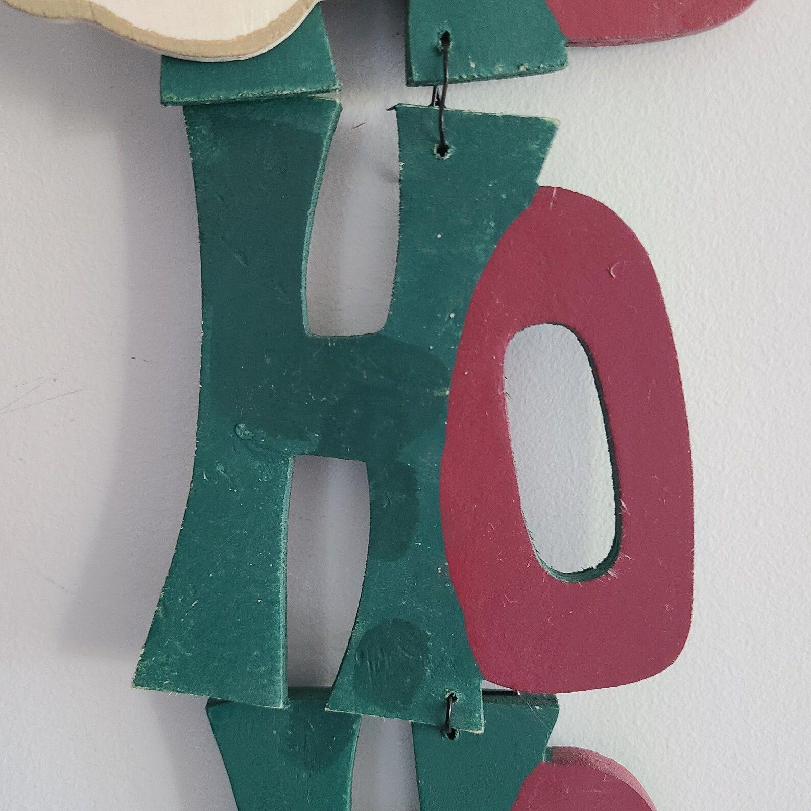 Vintage Wooden "joy" and "ho Ho Ho" Christmas Holiday Wall Hangings ...