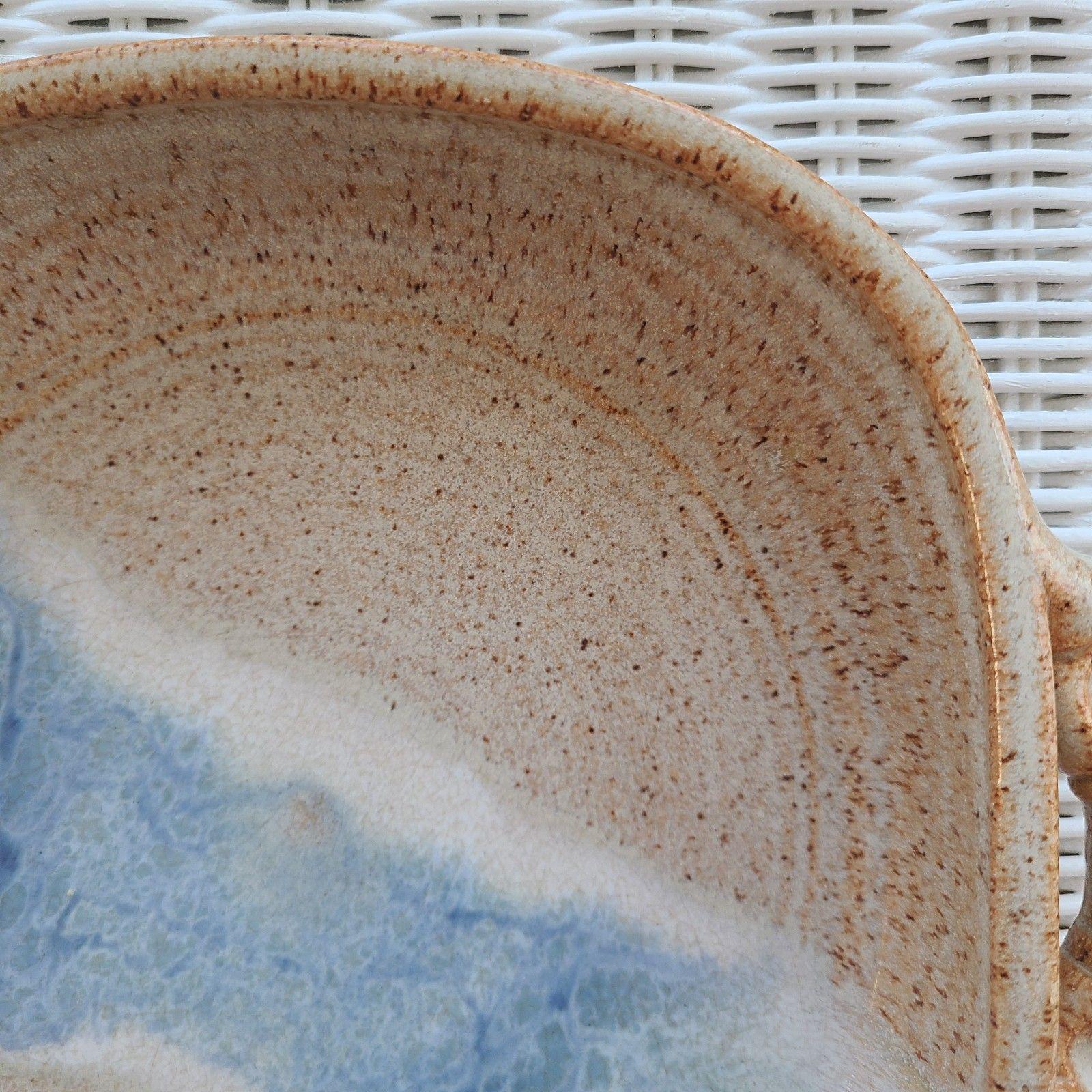 Vintage Clay Pottery Two-handled Square Dish Earthy Colors Artisan ...