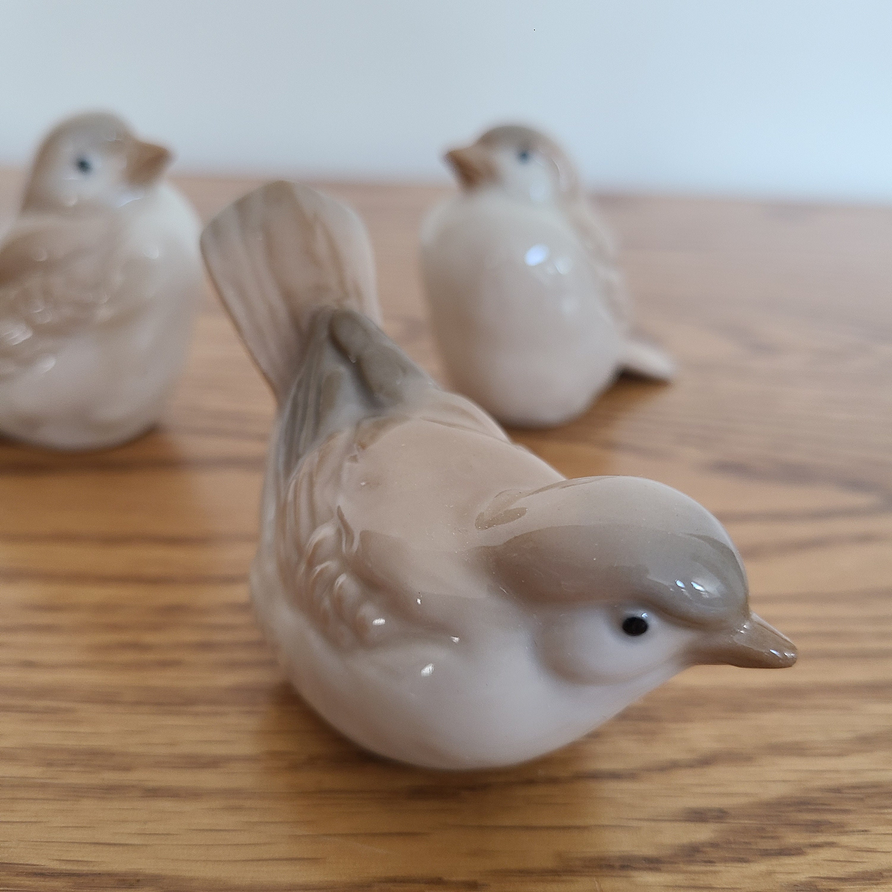 Fine Porcelain Sparrow Bird Family Figurines Set of Three, Porcelain ...