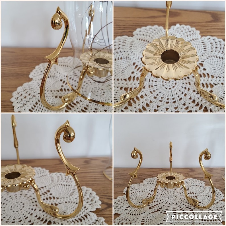 Partylite Versailles Stand Candle Holder With Golden Angel Hurricane ...