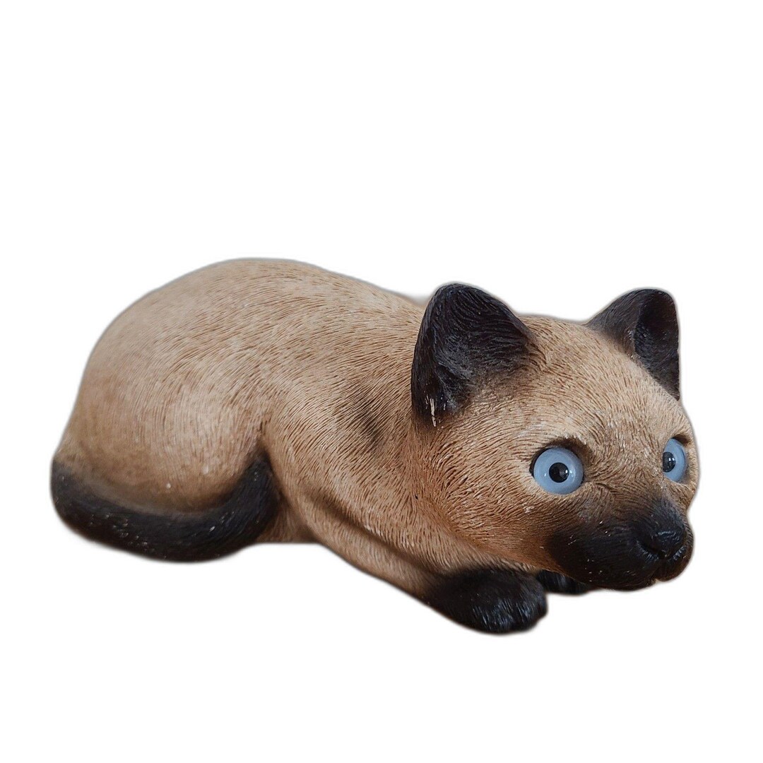 Sandicast Sitting Siamese Kitty Cat Sculpture Figurine Hand Painted USA ...