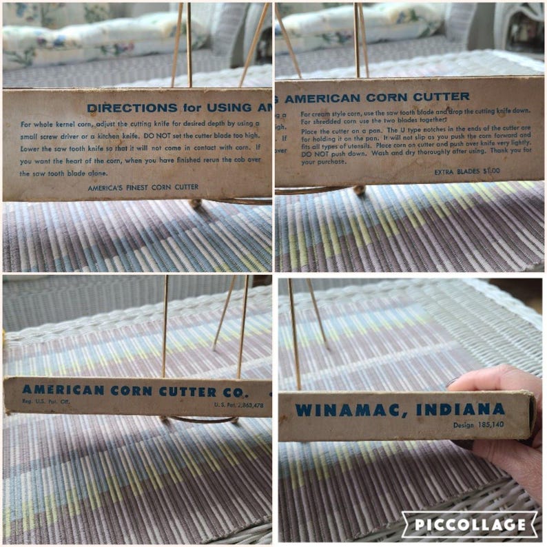 Vintage American Corn Cutter Corn on the Cob Cutting Kitchen Tool ...