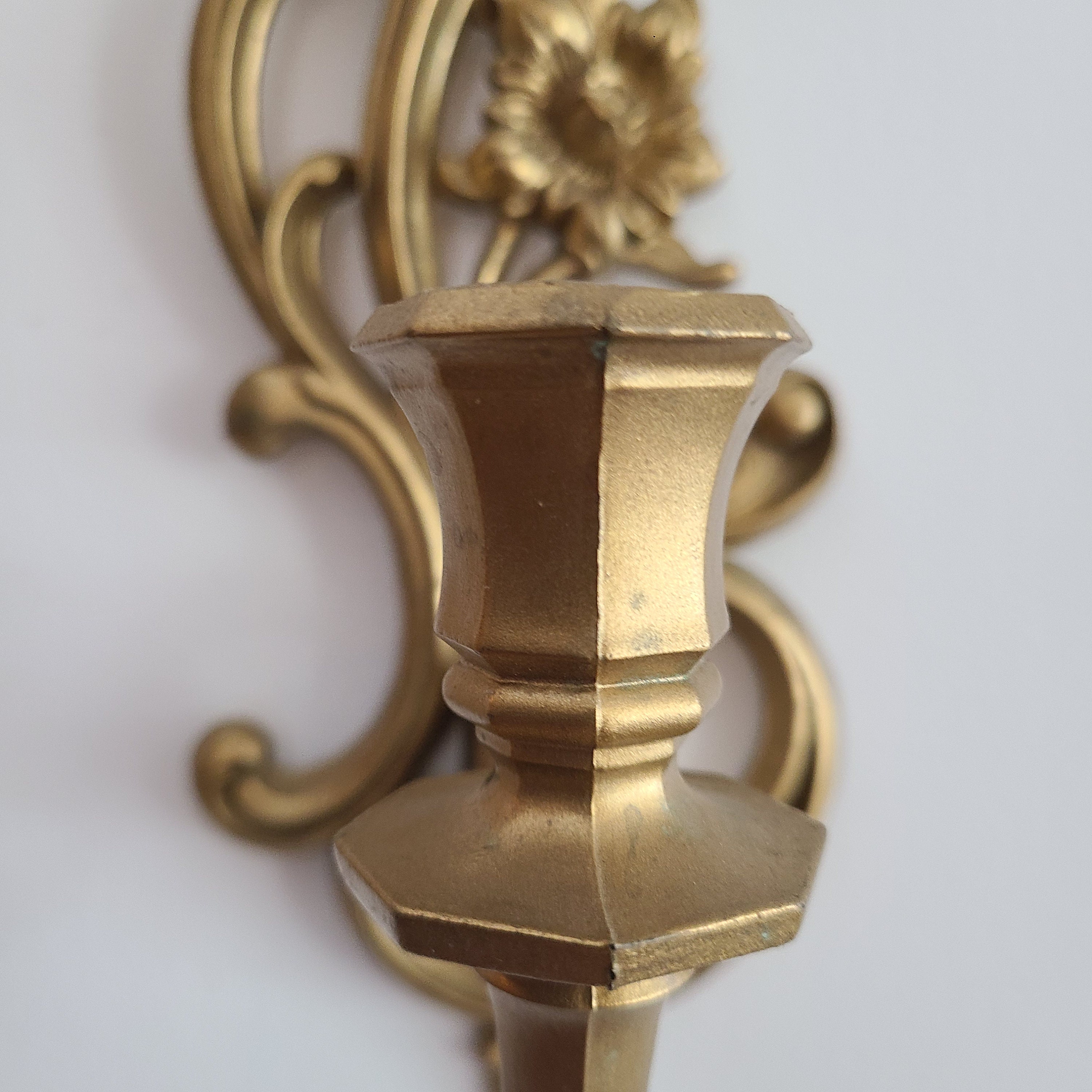 Syroco Homco Hollywood Regency Gold Molded Plastic Candle Holder ...