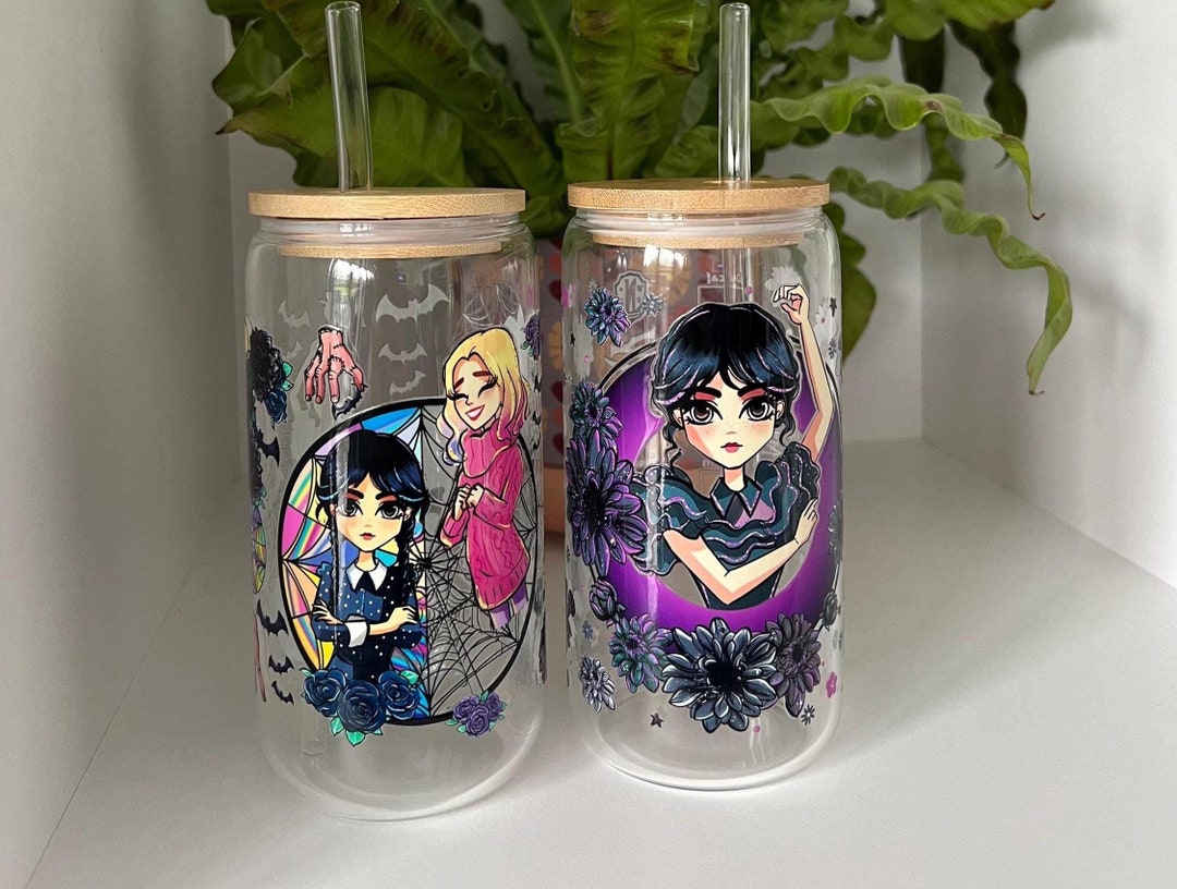 Wednesday Adams Glass, Enid From Wednesday Glass Can Tumbler, Wednesday ...