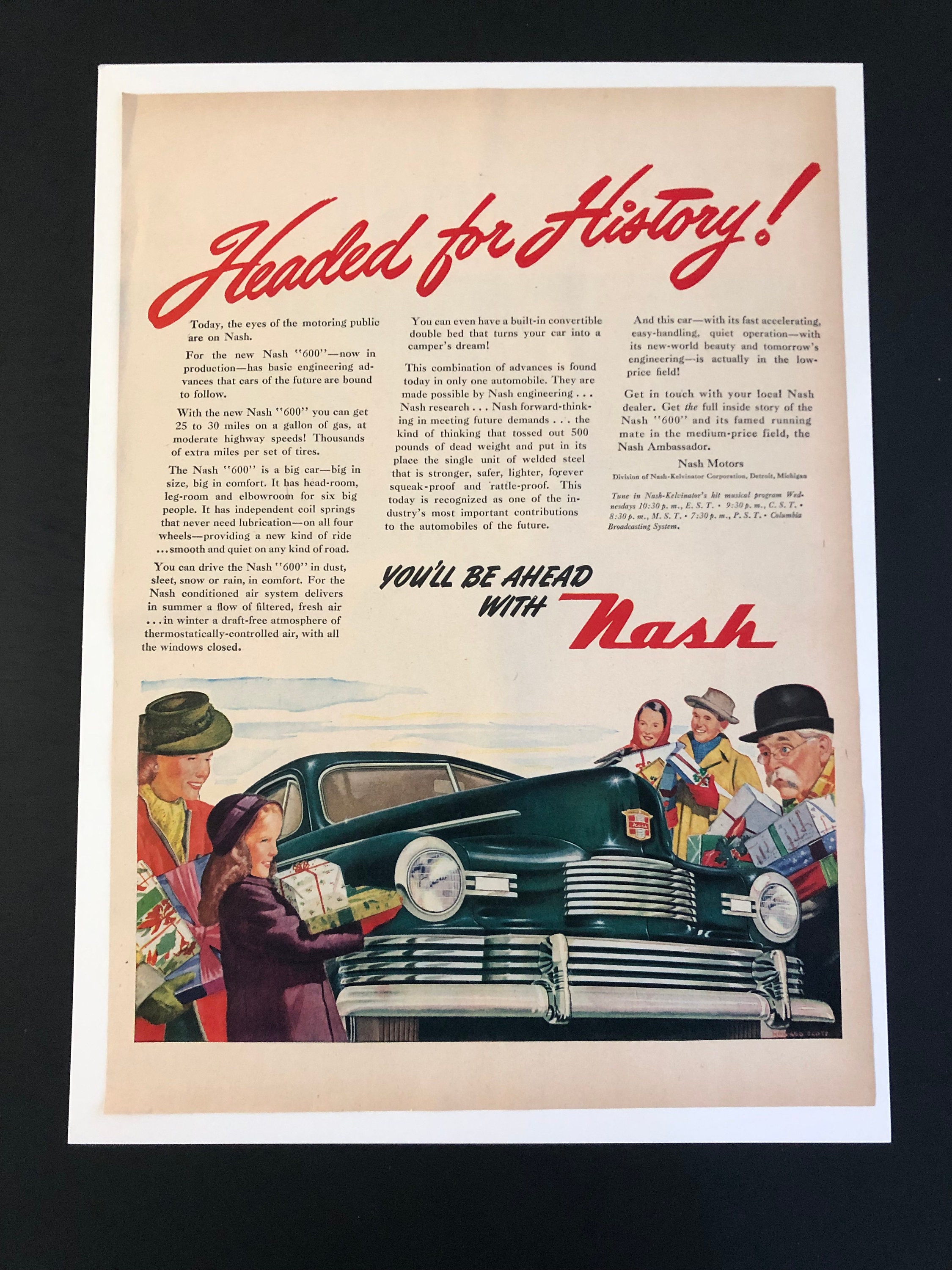 1945 Vintage Ad - Nash - Etsy