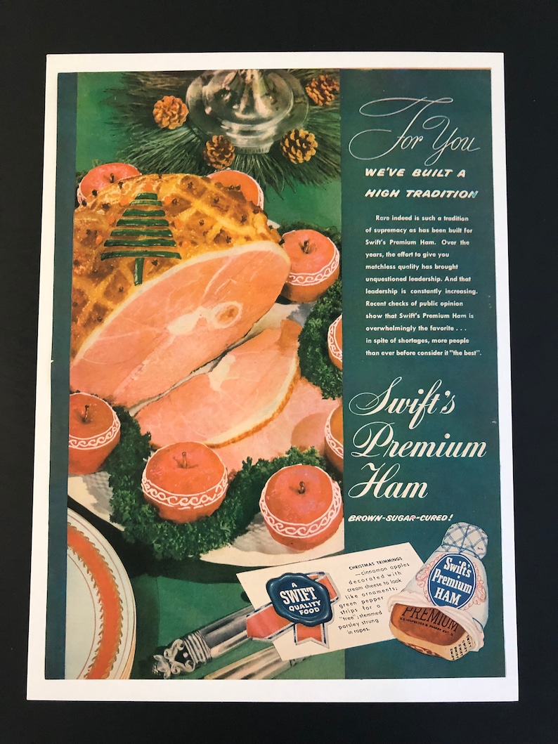 1945 Vintage Ad Swift's Premium Ham - Etsy