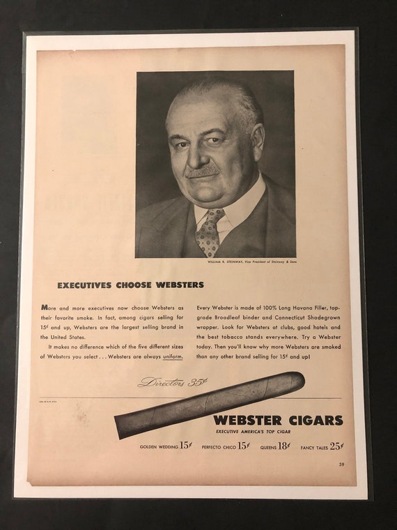 1948 Vintage Ad Webster Cigars | Etsy