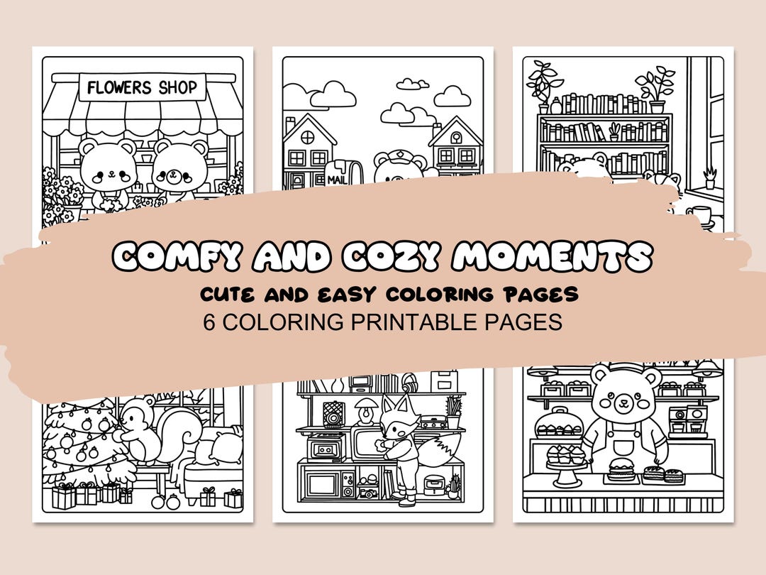 Comfy Season Coloring Page, Holiday Coloring for Adults and Kids ...