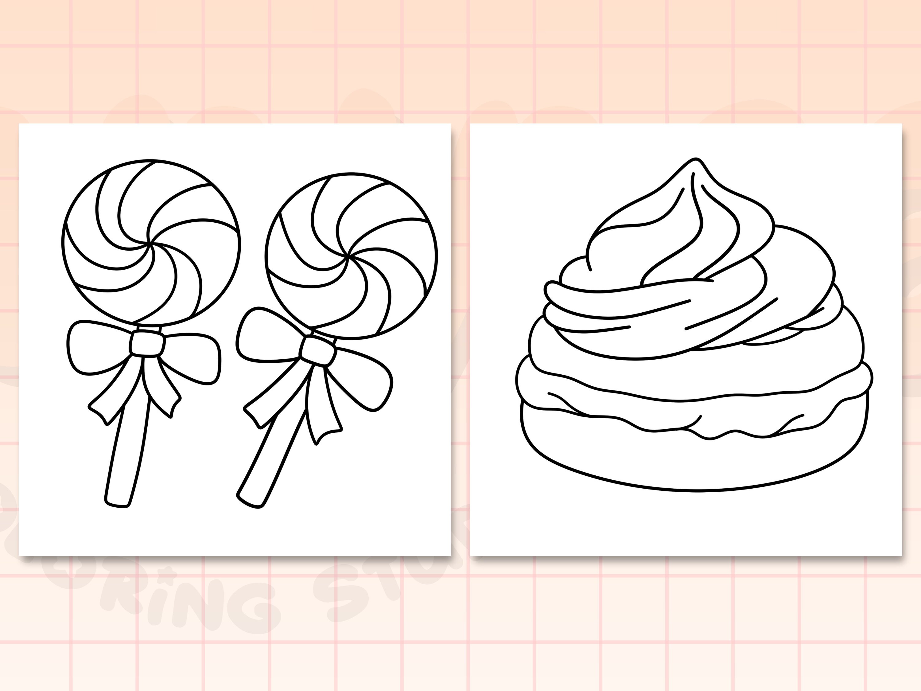 Cozy Food Coloring Pages for Adult and Kids, Stress Relief Coloring ...