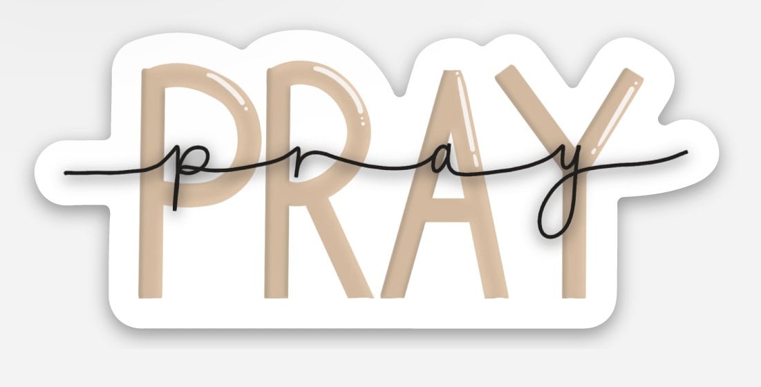 Pray | Bible Sticker | Jesus Sticker | Water Bottle Sticker | Journal ...