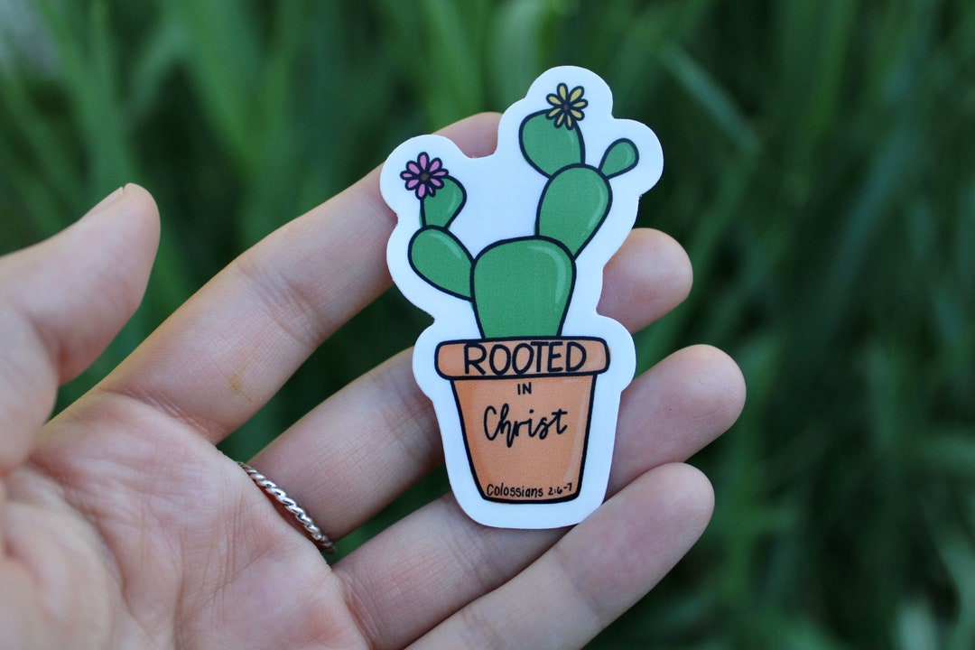 Rooted in Christ | Bible Sticker | Jesus Sticker | Water Bottle Sticker ...