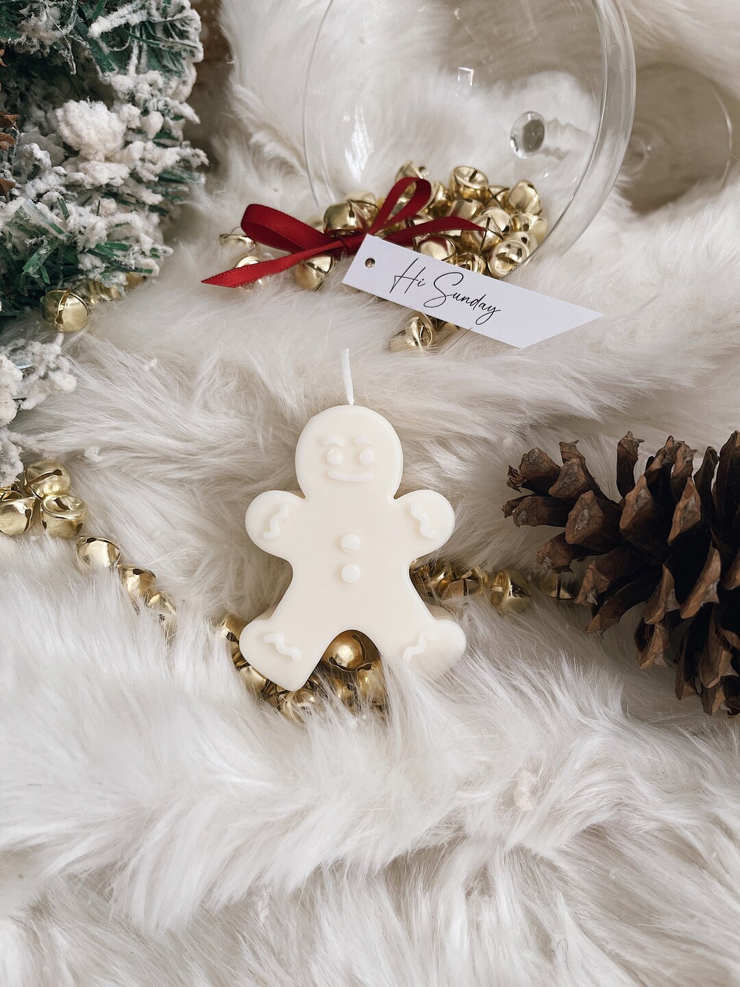 GINGERBREAD MAN CANDLE Christmas Candle, Winter Holiday Decor ...