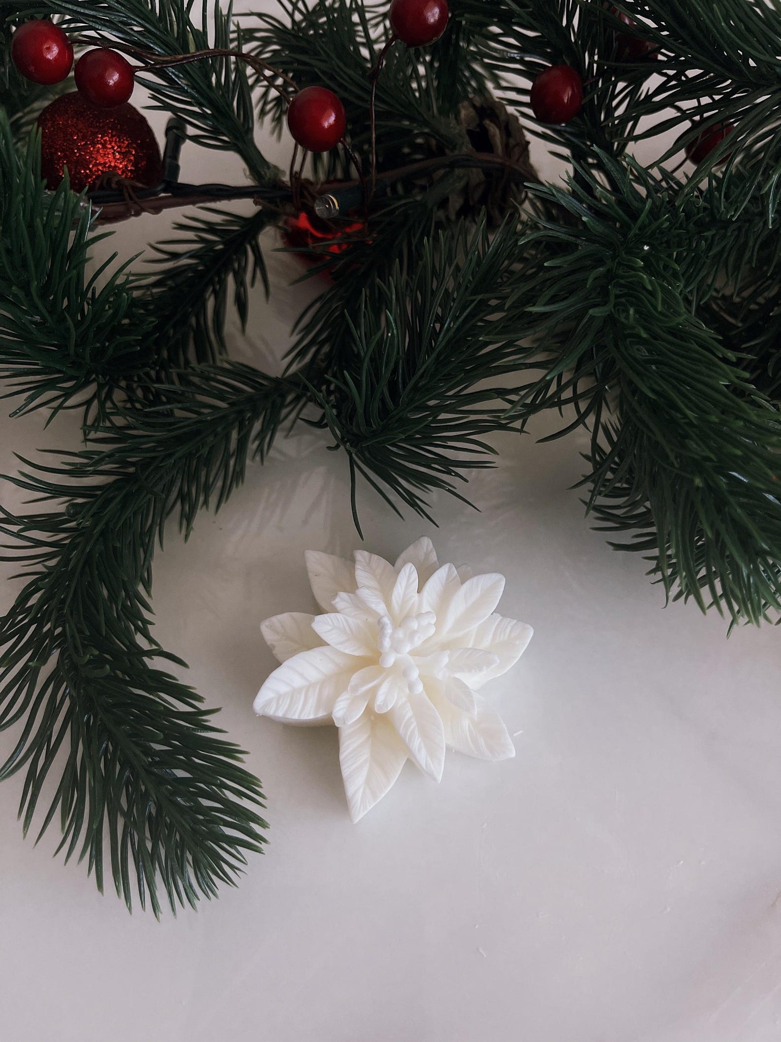 MINI POINSETTIA CANDLE | Christmas Candle, Winter Holiday Candle ...