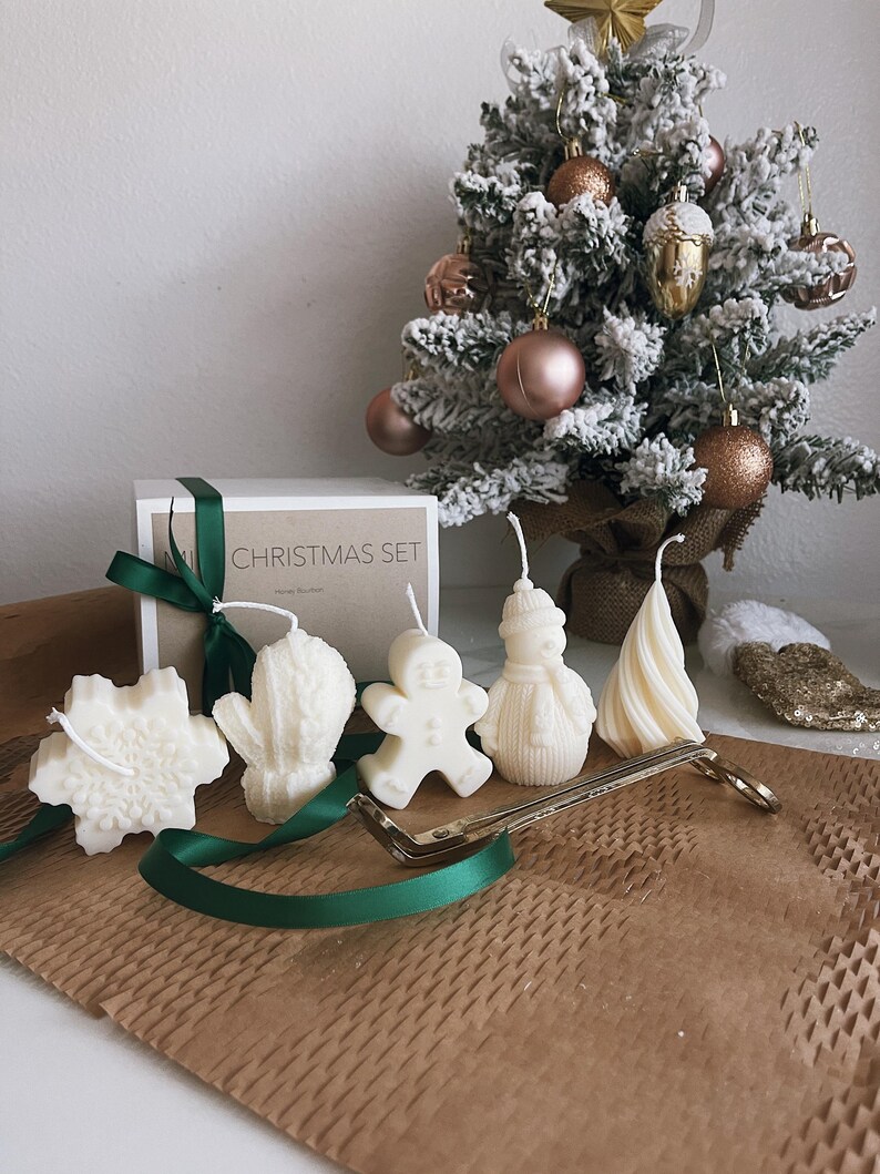 MINI CHRISTMAS SET - Winter Holiday Candles, Christmas Decor - Etsy