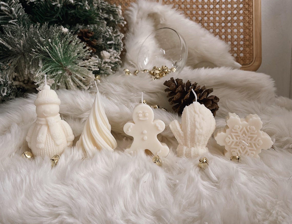 MINI CHRISTMAS SET - Winter Holiday Candles, Christmas Decor - Etsy