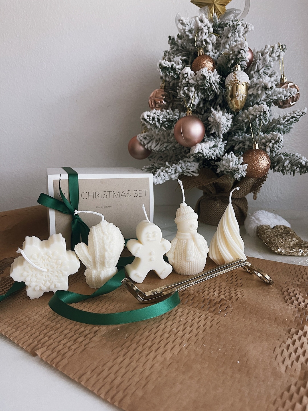 MINI CHRISTMAS SET Winter Holiday Candles, Christmas Decor - Etsy