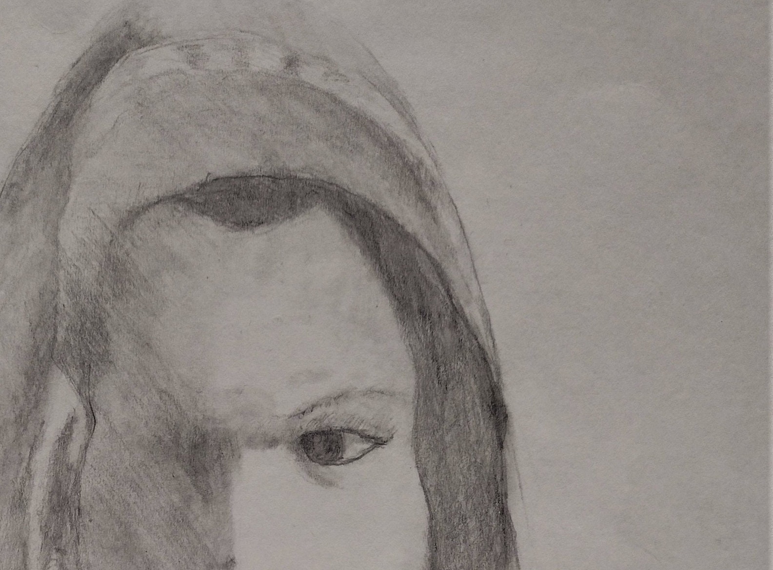 Sudanese Woman Pencil Drawing, Black and White Portrait Art (digital ...