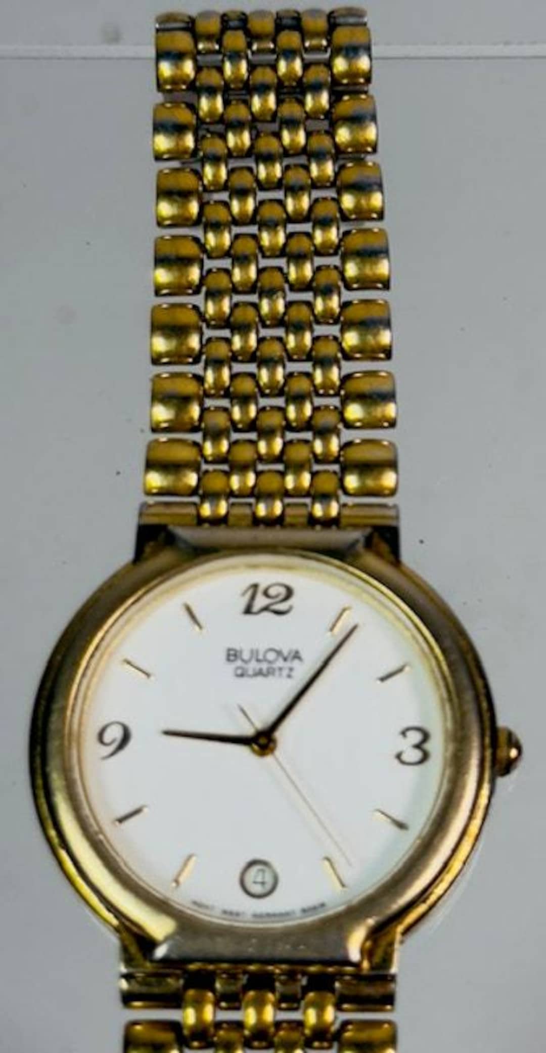 Bulova P8 Gold Tone Date Watch New Battery Mesh Bracelet - Etsy