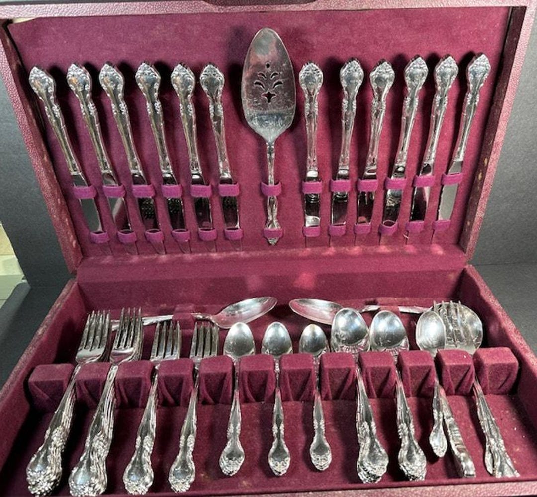67 Pc Set Community Affection Silverplate Flatware W/chest - Etsy
