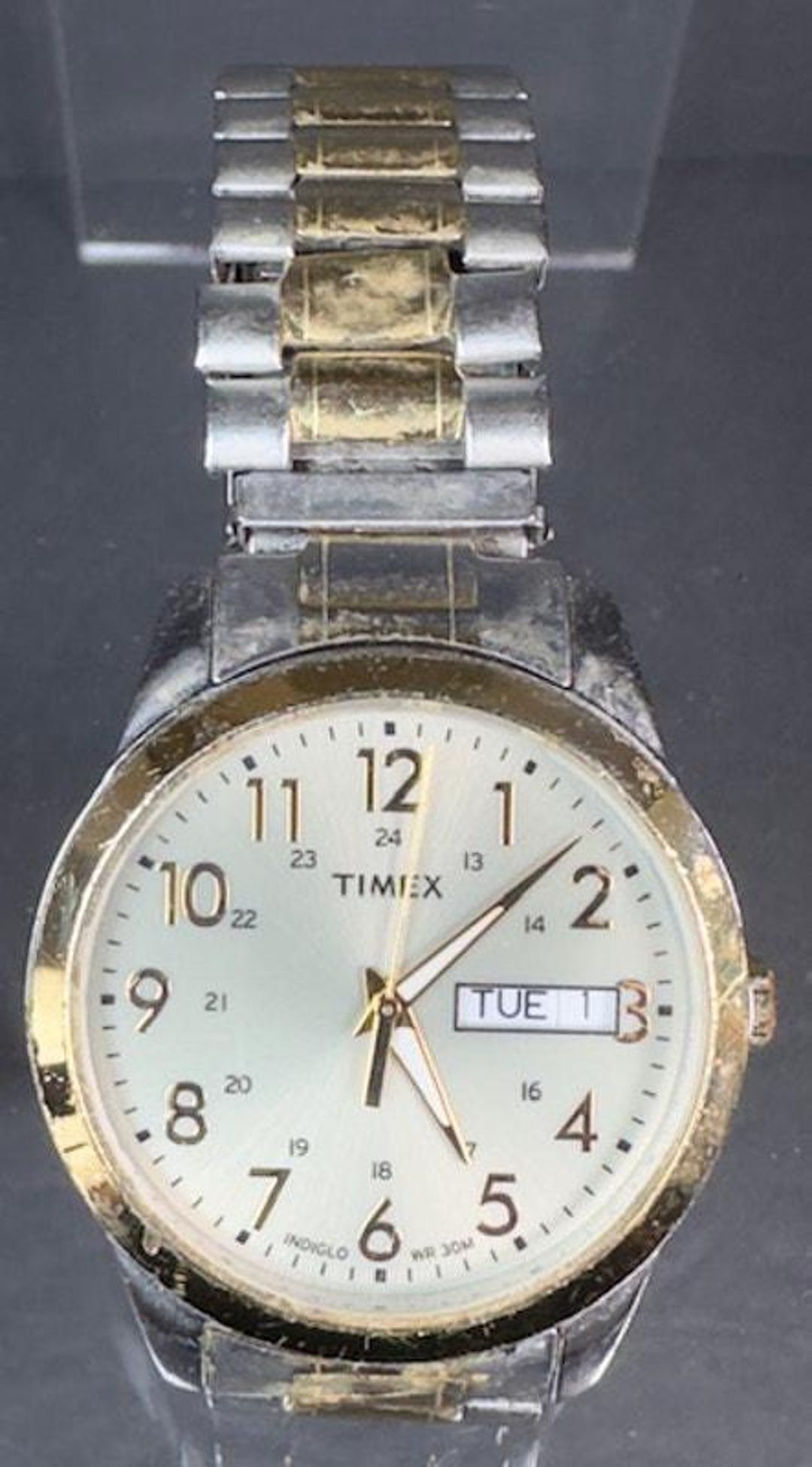 Timex Indiglo WR 30M Two Tone Quartz Analog Men's Wrist Watch New Battery - Etsy