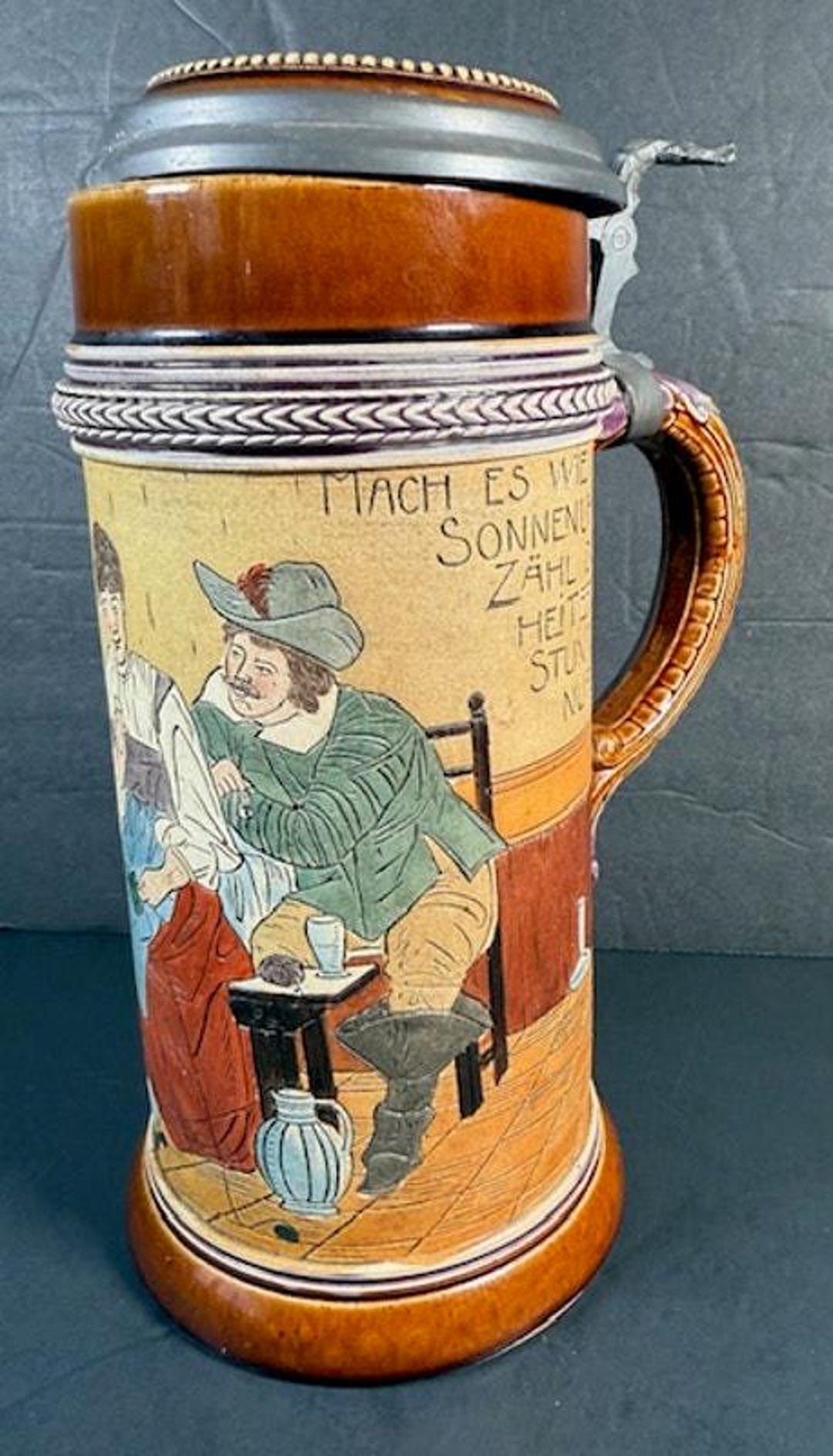 Antique German 1L Beer Stein Germany 1338 Etched / Incised Design - Etsy