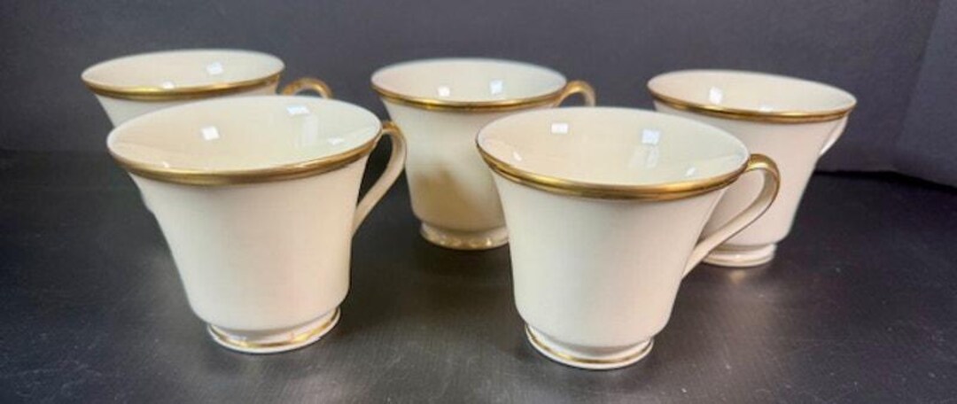5 Lenox Eternal Gold Coffee Cups - Etsy