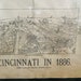 Rare Engraving Bird's Eye View Map of Cincinnati, 1886 - Etsy