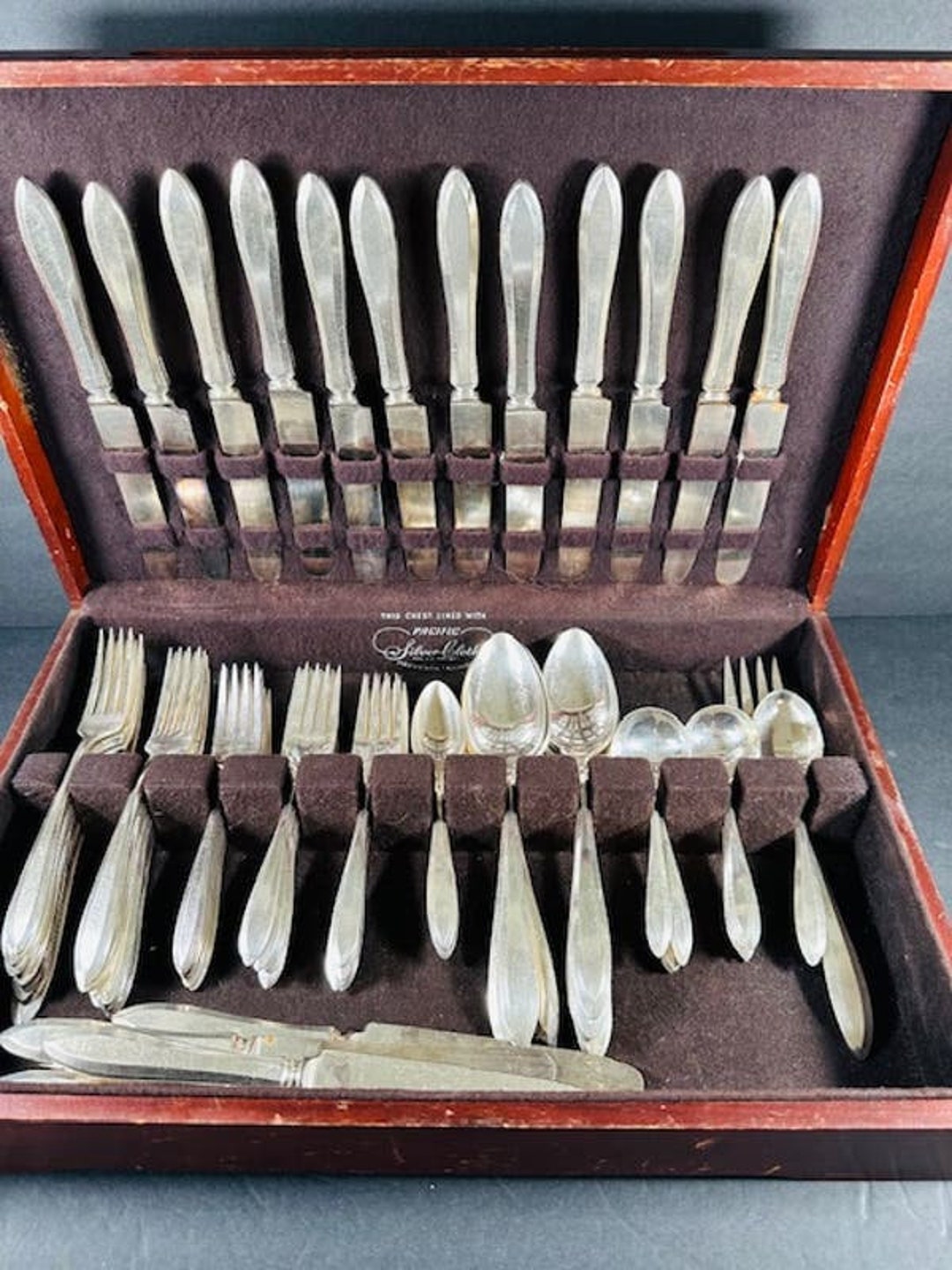 82 Pc Set Oneida Community Patrician Silverplate Flatware W/box - Etsy