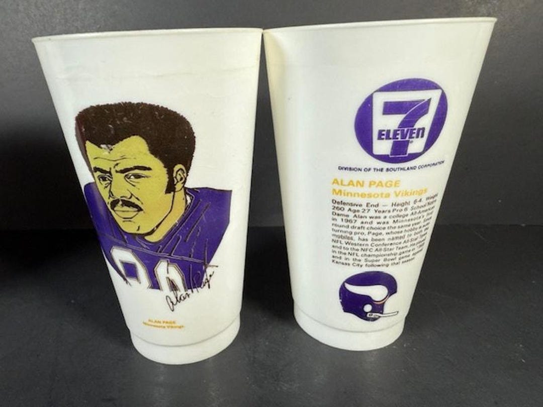 2 Alan Page Minnesota Vikings 7-eleven Slurpee Cups NFL - Etsy