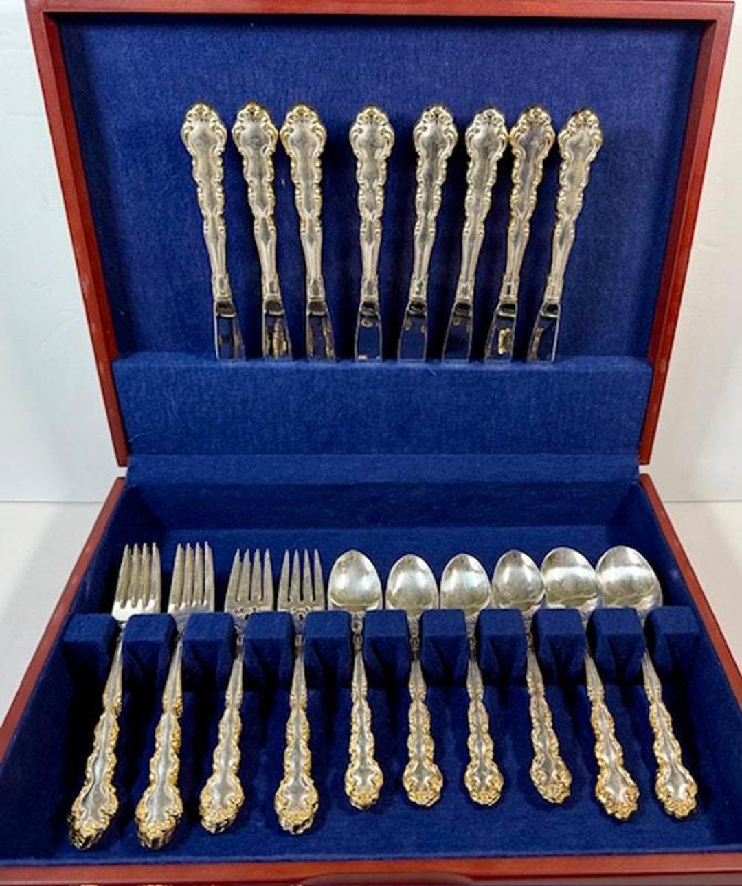 40 Pc Set Community Modern Baroque Gold Stainless Flatware W/box - Etsy