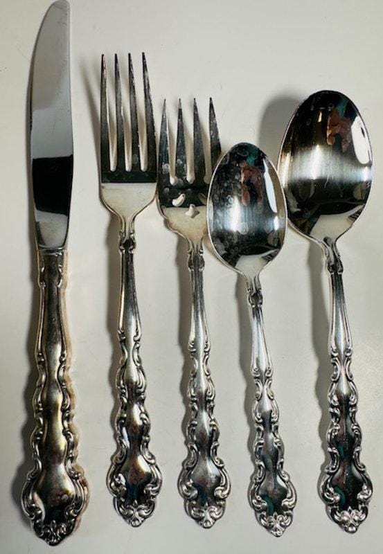 79 Pc Set Oneida Modern Baroque Silverplate Flatware W/chest - Etsy