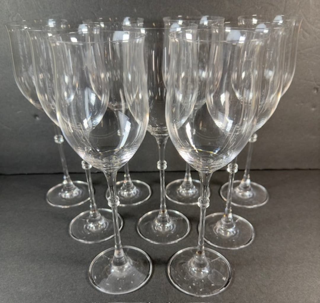 9 Mikasa Duet Crystal Water Goblets 10 1/8 - Etsy