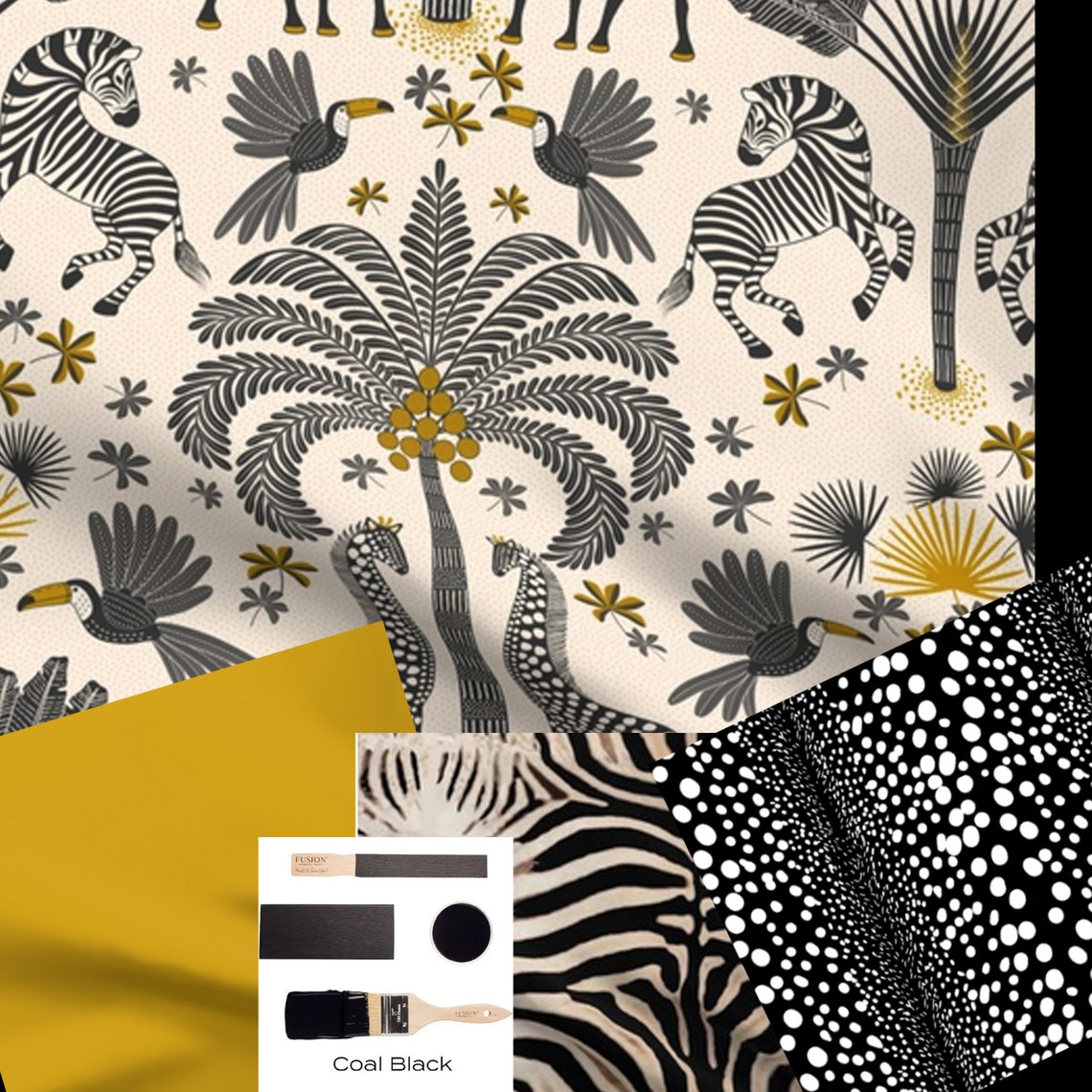 Customizable Black & Gold Leopard Print Arm Chair / Accent Chair ...