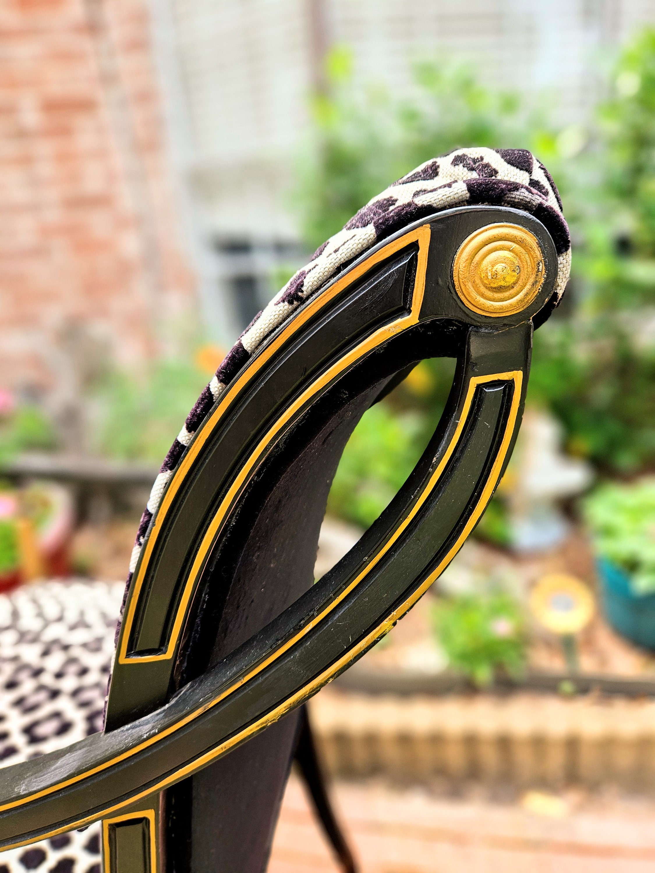 Customizable Black & Gold Leopard Print Arm Chair / Accent Chair ...