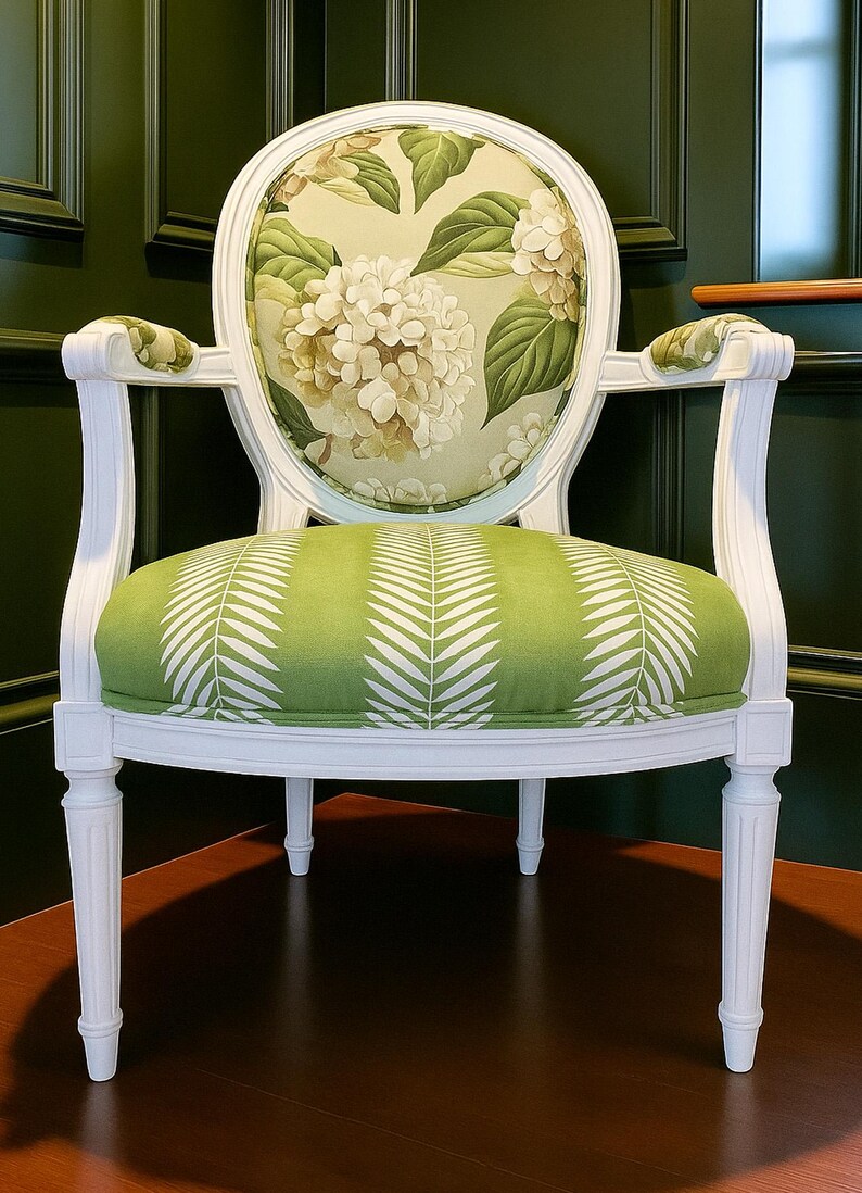CUSTOM ORDER: Upholstered Chairs - Botanical Floral - French Country Cottage Accent Chairs ...