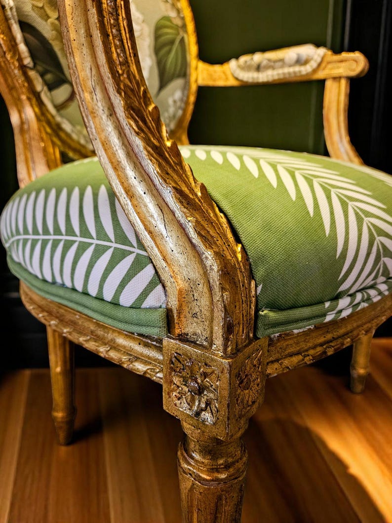 CUSTOM ORDER: Upholstered Chairs - Botanical Floral - French Country Cottage Accent Chairs ...
