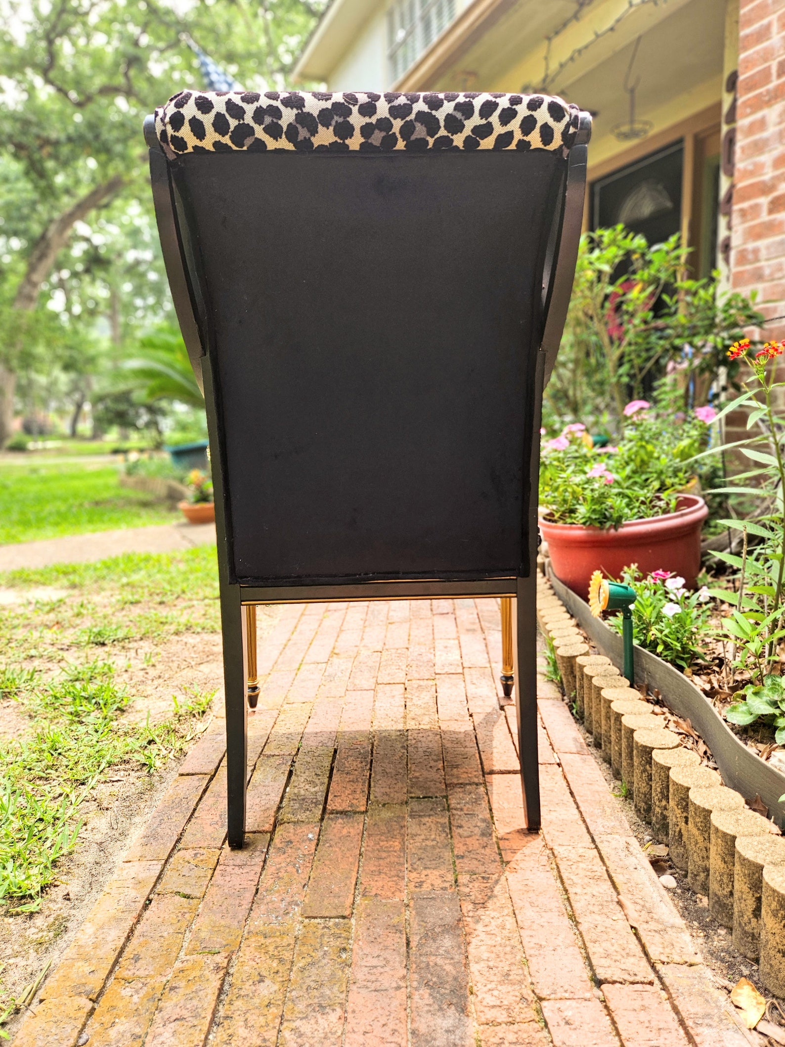 Customizable Black & Gold Leopard Print Arm Chair / Accent Chair ...