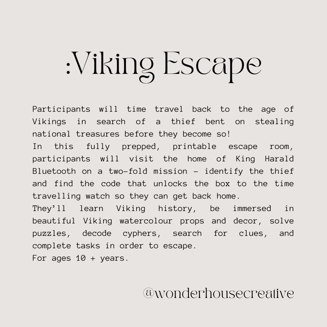 Viking Escape Room, Time Travel, Fun History Lesson, Escape Room for ...