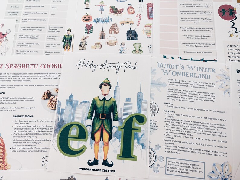 Elf Holiday Activity Pack, Movie Christmas Activities, Middle School ...