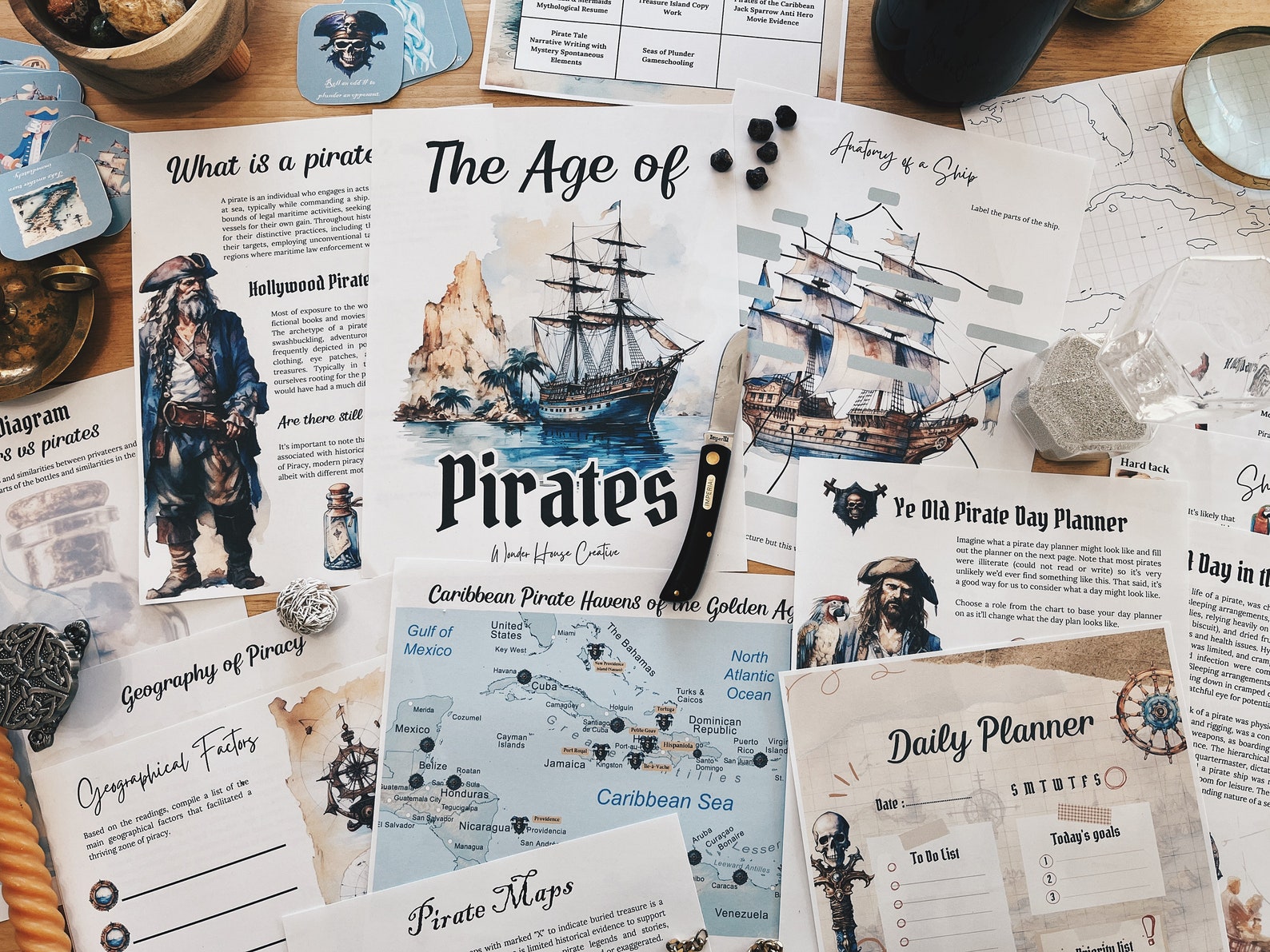 The Age of Pirates Deep Dive Unit Study, Middle School History, Print ...