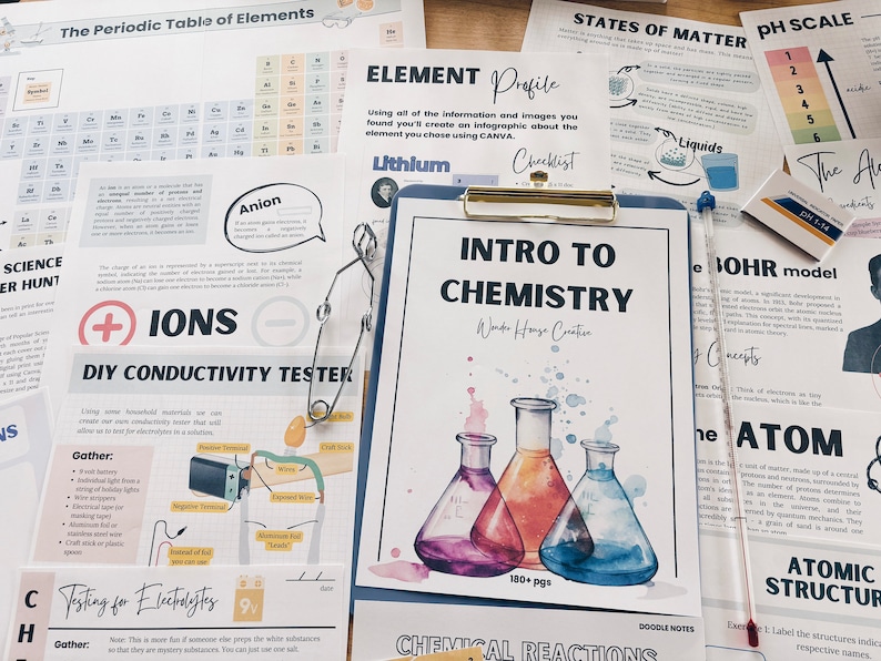 Intro to Chemistry Unit Study, Middle School High School Science ...