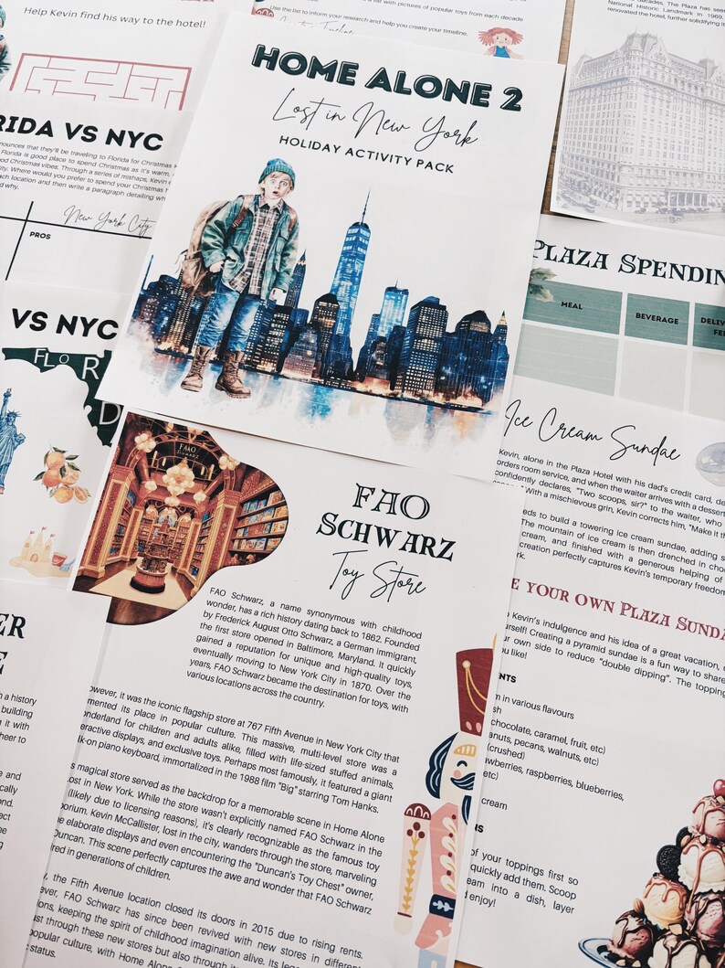 Home Alone 2 - Lost in New York Movie Holiday Activity Pack, Christmas ...