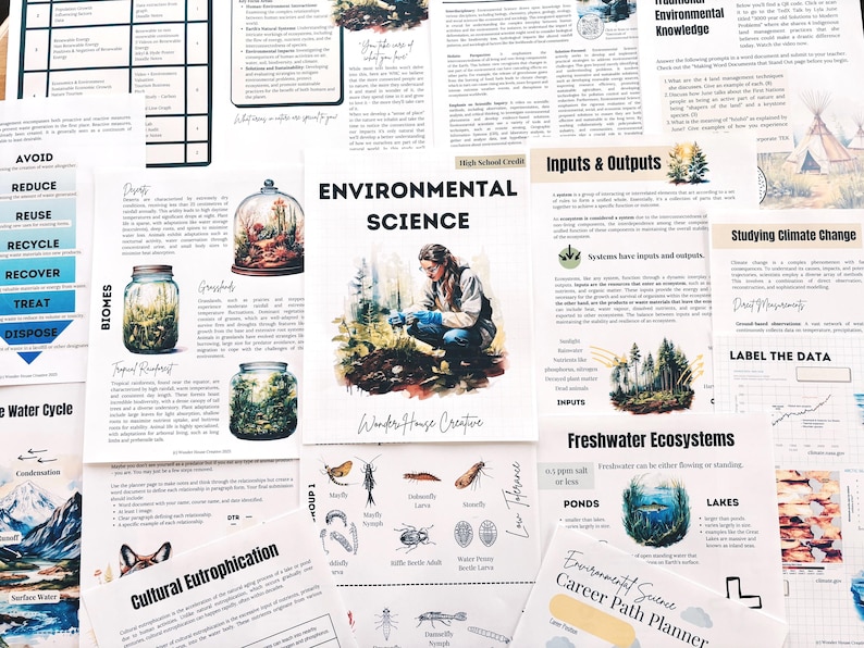 Environmental Science High School Course, 1 Credit, Enviro Sci 20 - Etsy