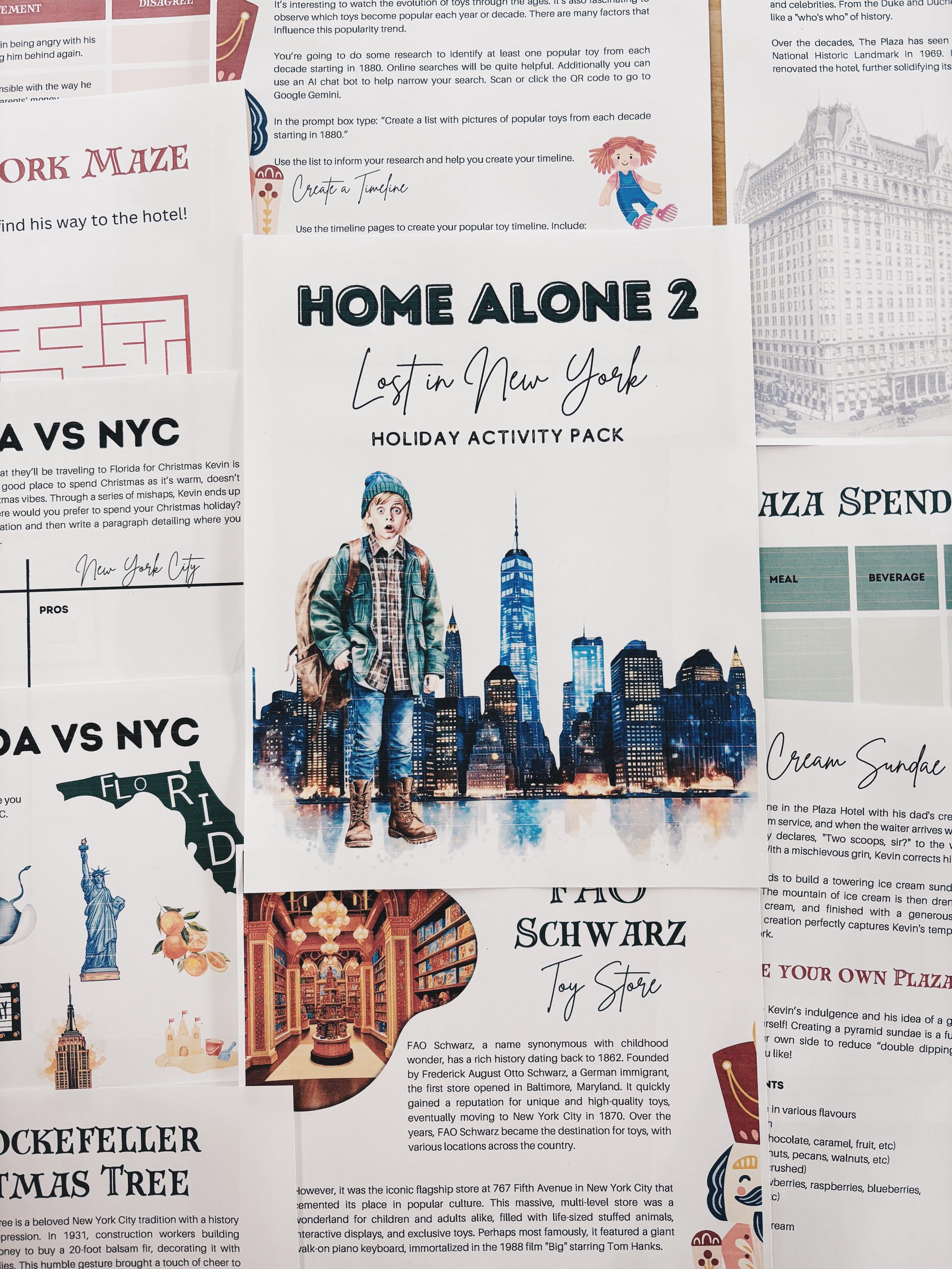 Home Alone 2 - Lost in New York Movie Holiday Activity Pack, Christmas ...