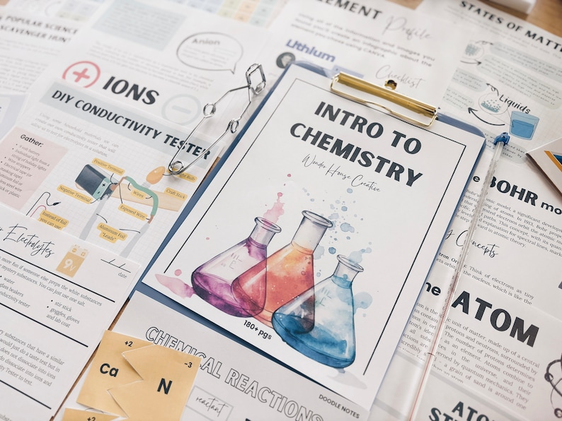 Intro to Chemistry Unit Study, Middle School High School Science ...