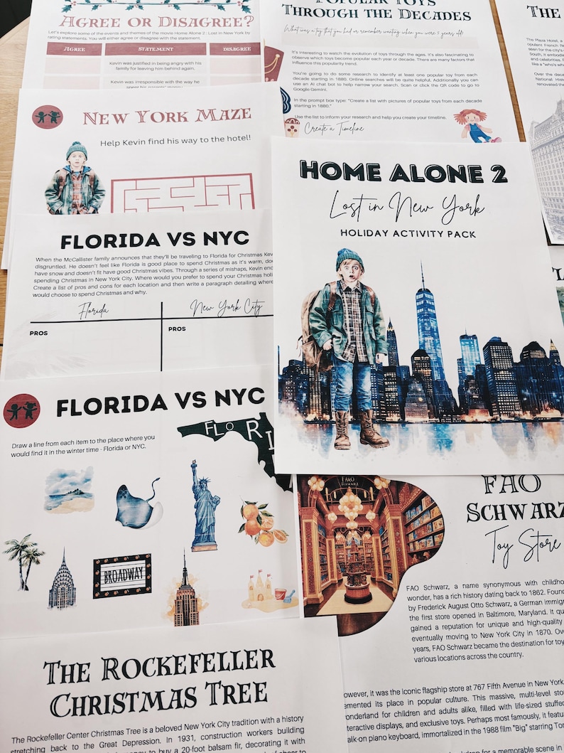 Home Alone 2 - Lost in New York Movie Holiday Activity Pack, Christmas ...