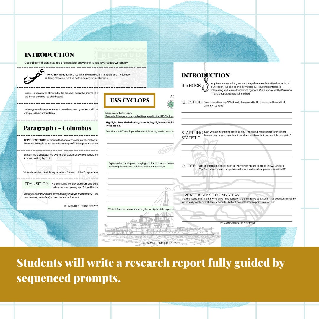 Bermuda Triangle Guided Research Project, Guided Writing, Middle School ...