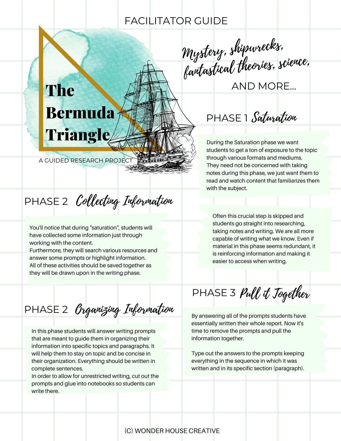 Bermuda Triangle Guided Research Project, Guided Writing, Middle School ...