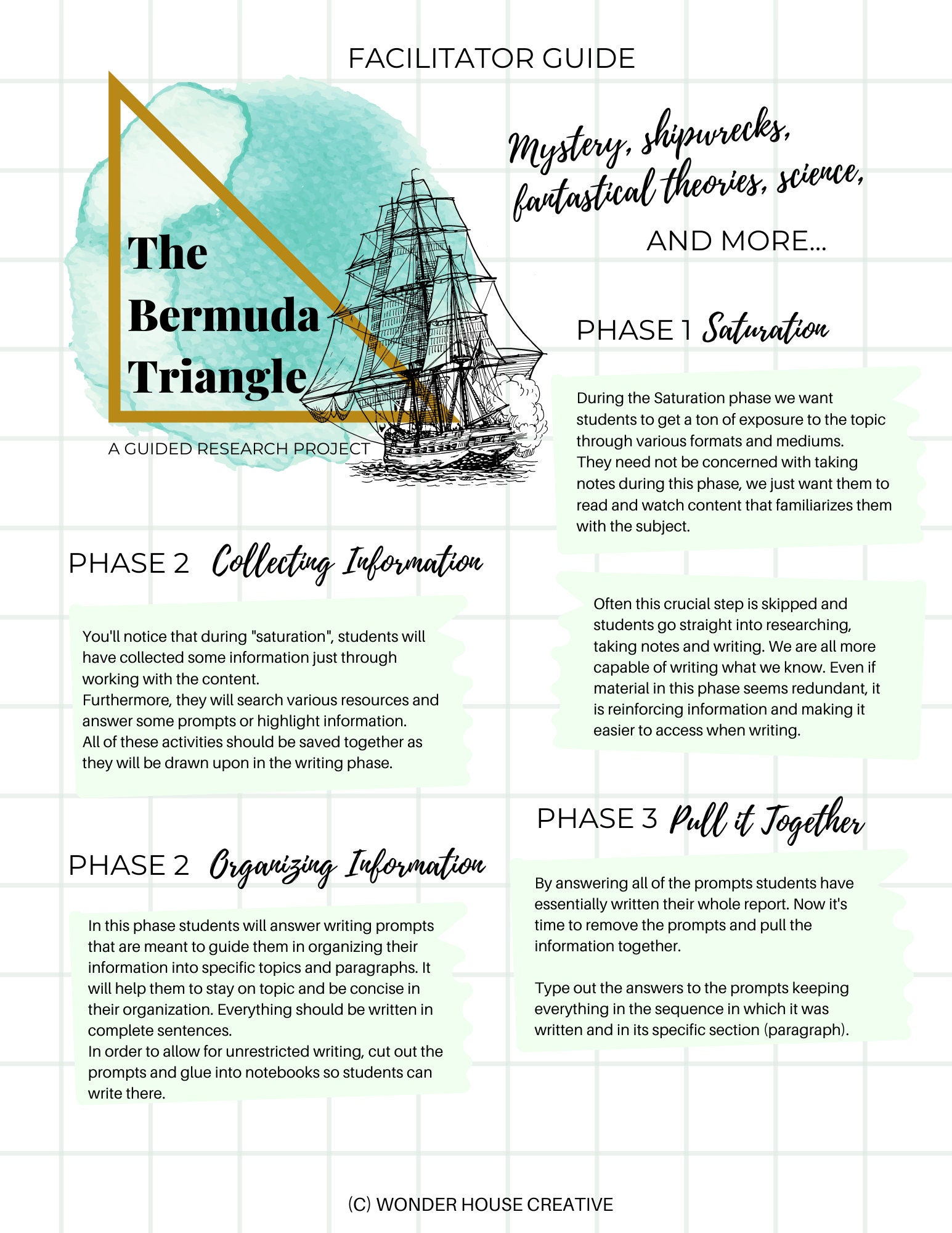 Bermuda Triangle Guided Research Project, Guided Writing, Middle School ...