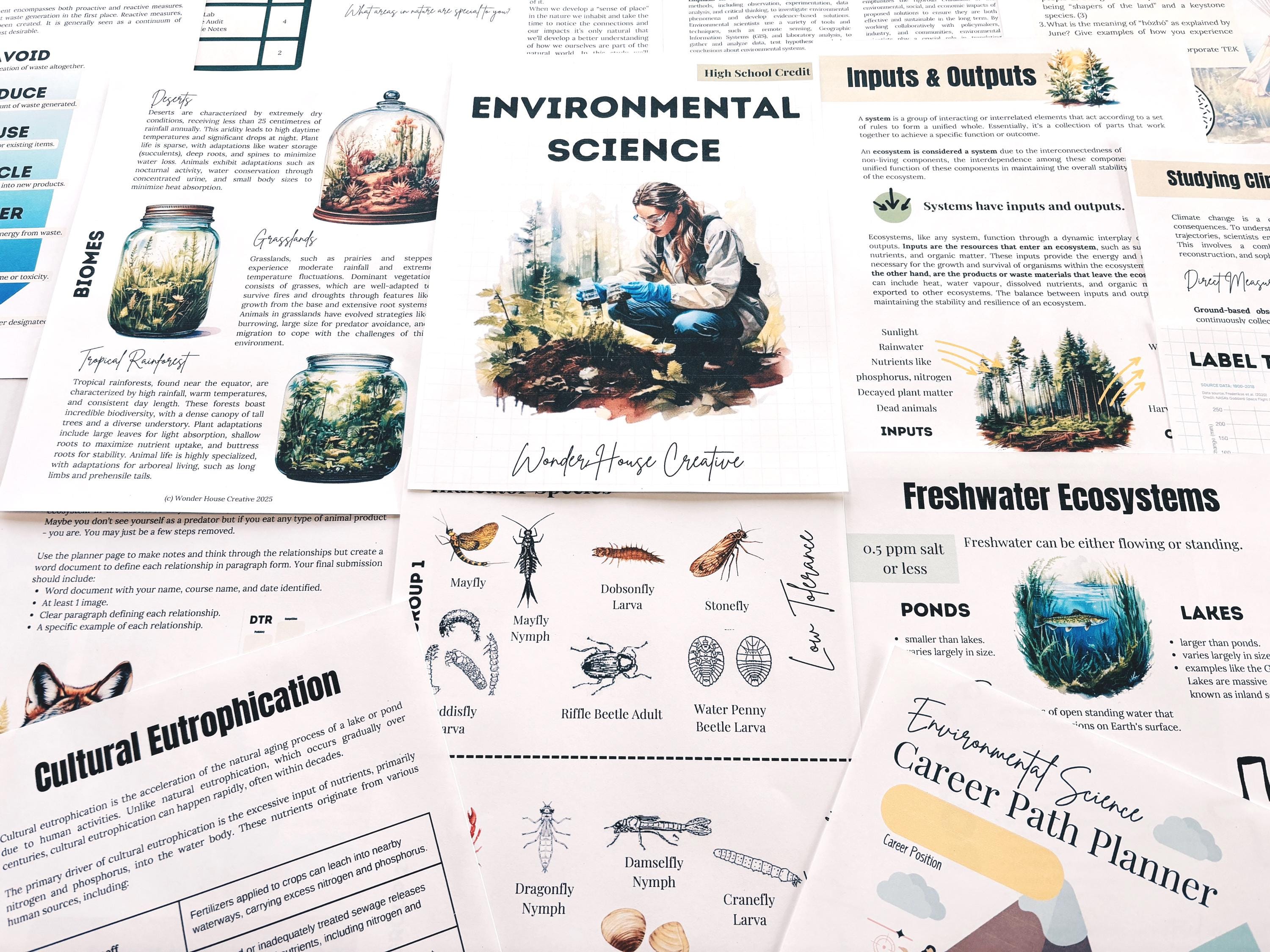 Environmental Science High School Course, 1 Credit, Enviro Sci 20 - Etsy